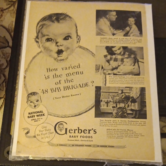 Gerber | Art | Vintage 948 Gerber Baby Ad | Poshmark